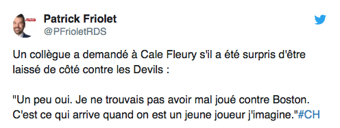 Hockey30 | Claude Julien n'a même pas parlé à Cale Fleury...
