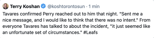 Hockey30 | John Tavares confirme que Corey Perry...