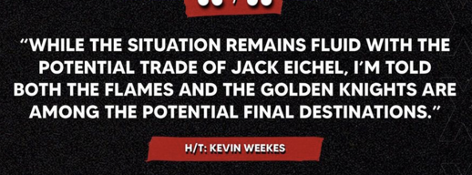 Hockey30 | Selon les infos de Kevin Weekes, Jack Eichel...