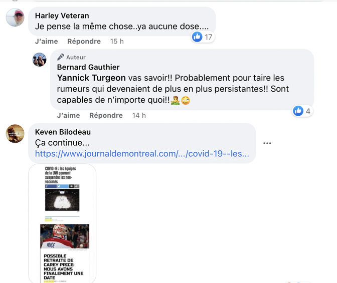 Hockey30 | Selon Bernard RAMBO Gauthier...Carey Price...